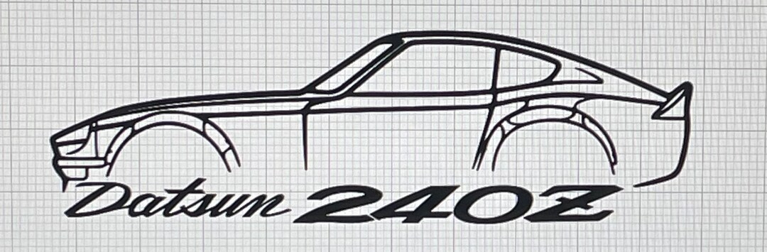 Black Datsun 240Z Silhouette Vinyl Sticker Decal 7in Wide for Car ...