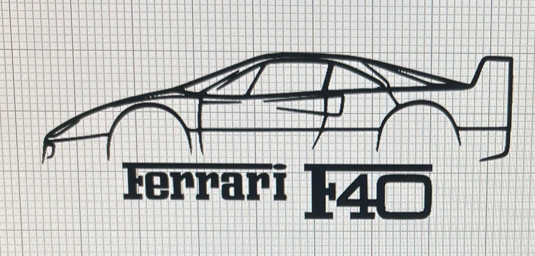 Black Ferrari F40 Silhouette Vinyl Sticker Decal 7in Wide for Car ...
