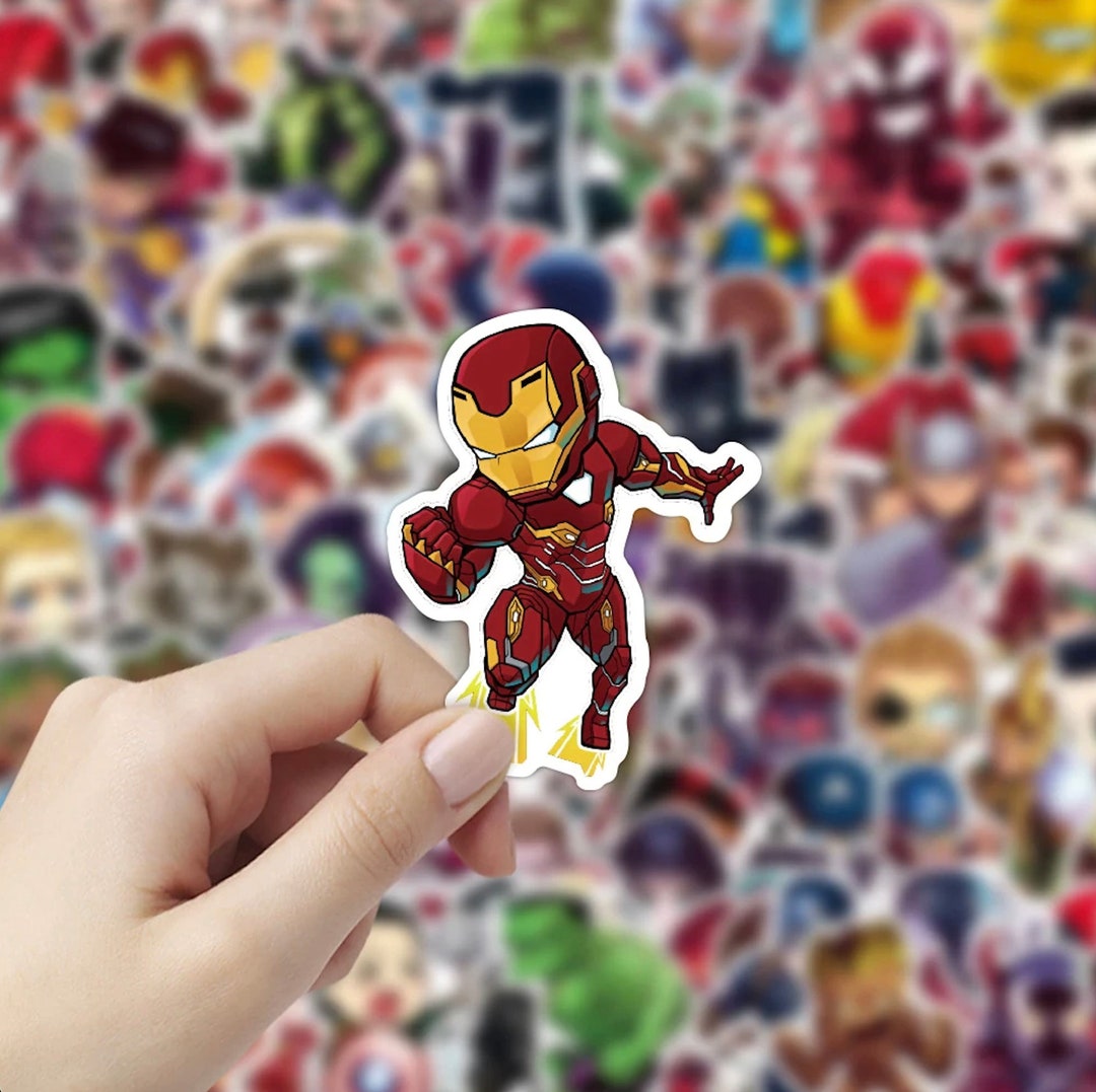 100PCS Disney Marvel Logos Avengers Cute Super Hero Cartoon Stickers ...
