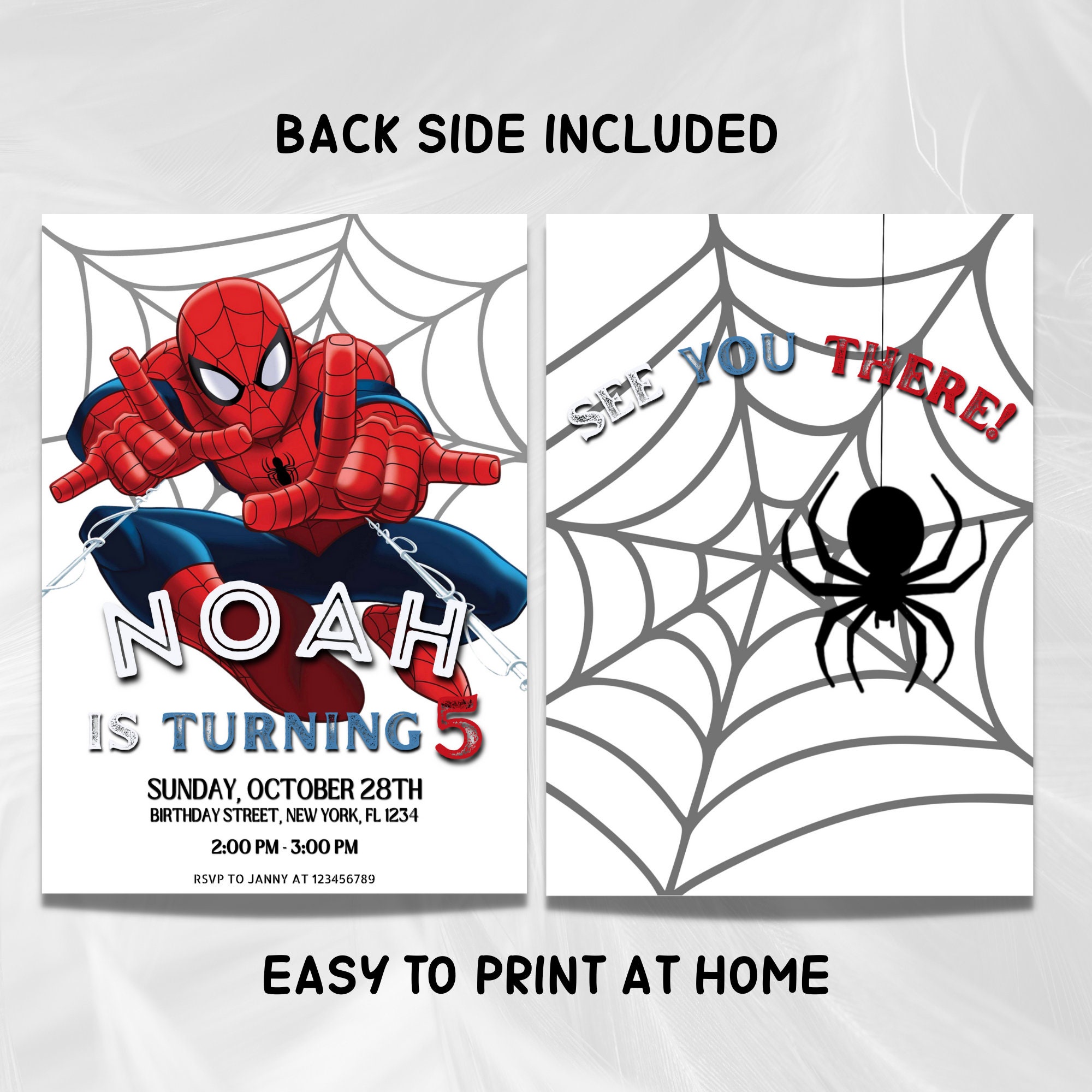 Spiderman Invitation Template Editable Birthday Party - Etsy