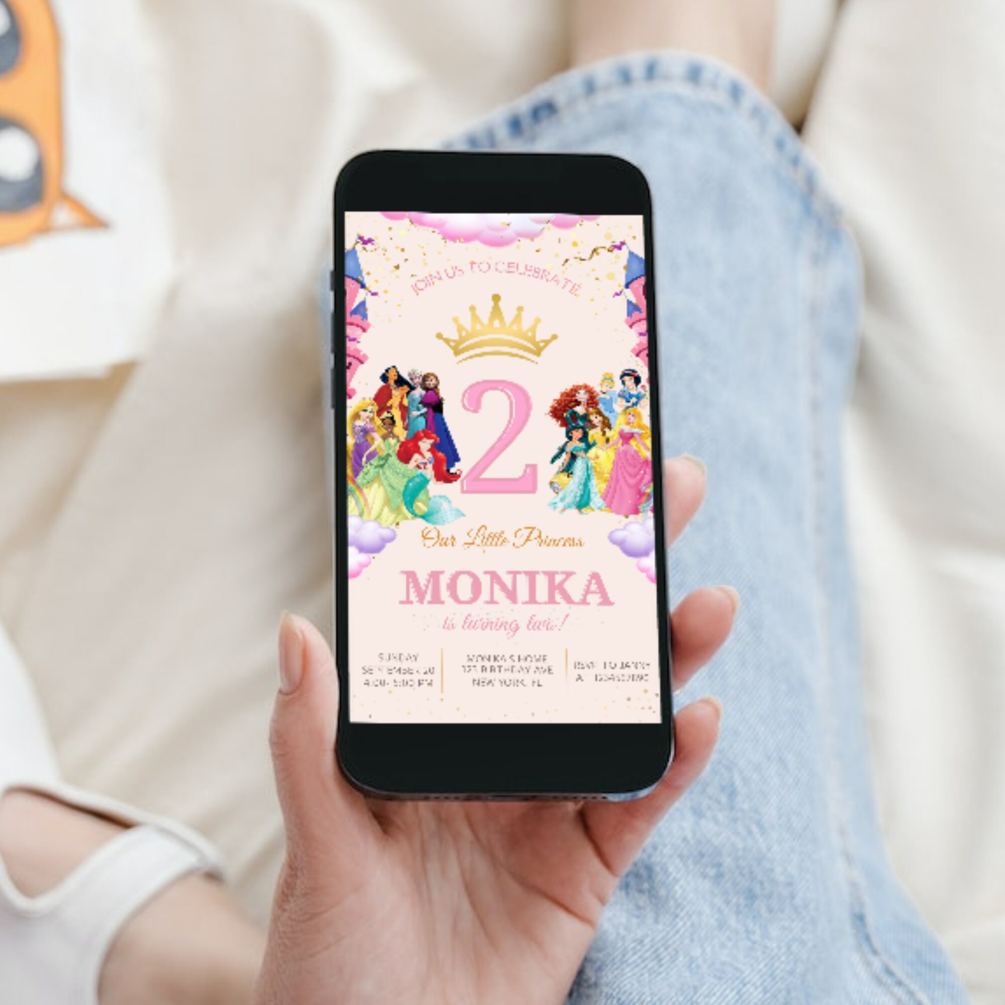 Princess Birthday Invitation Princesses Birthday Party - Etsy