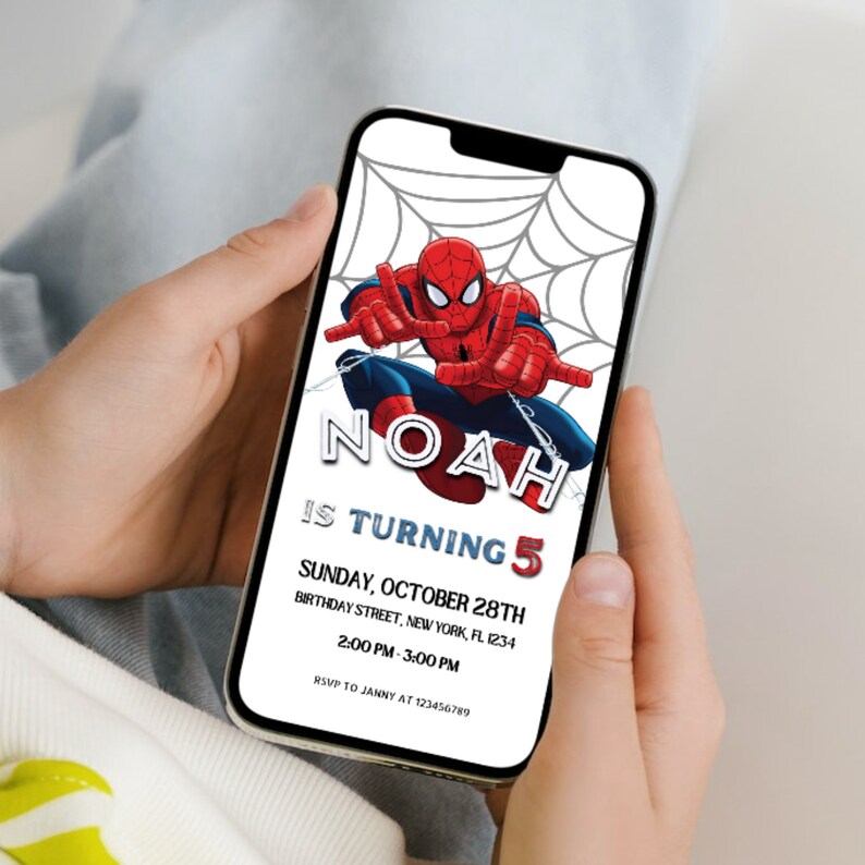 Spiderman Invitation Template Editable Birthday Party Invitation ...