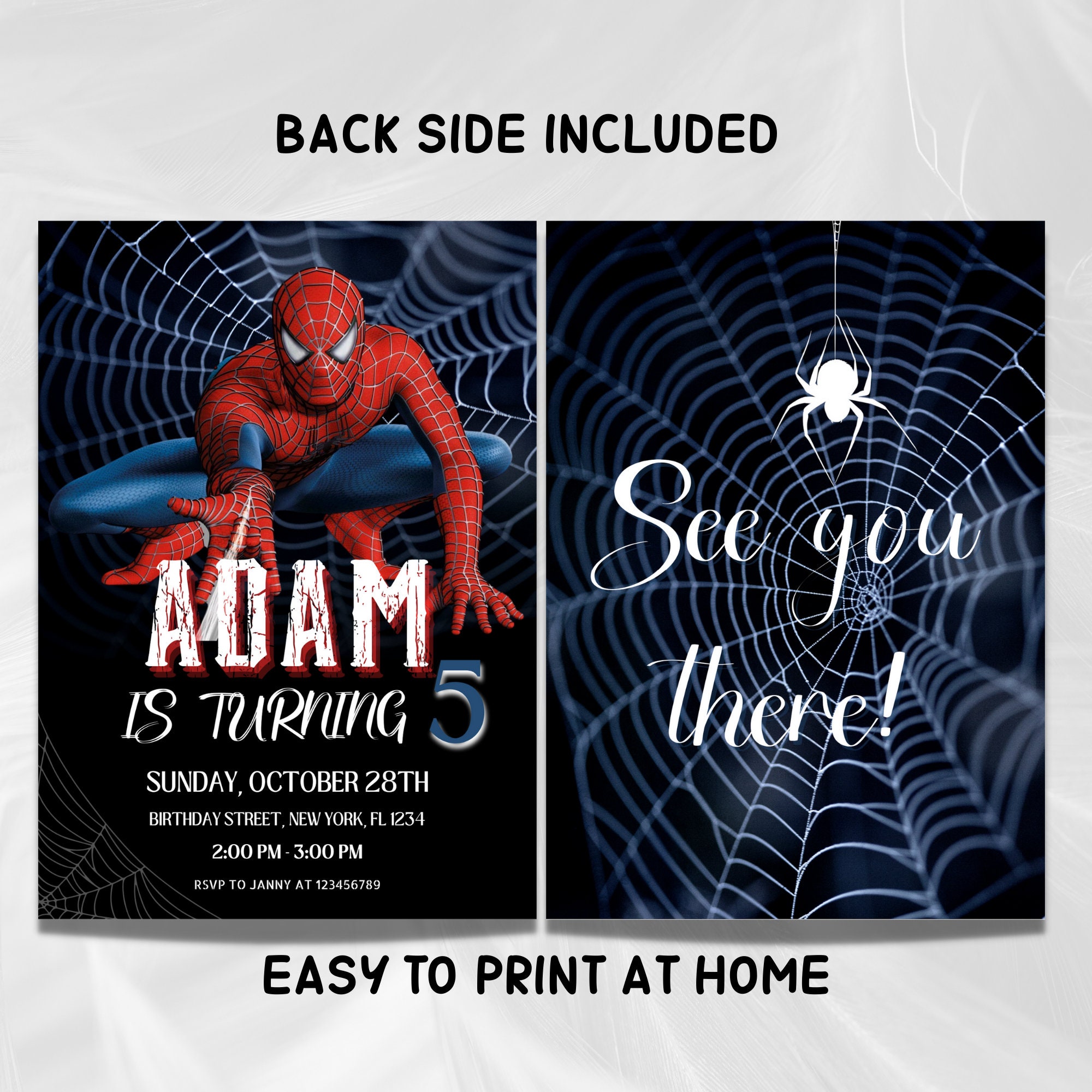 Editable Spiderman Birthday Invitation Birthday Party - Etsy