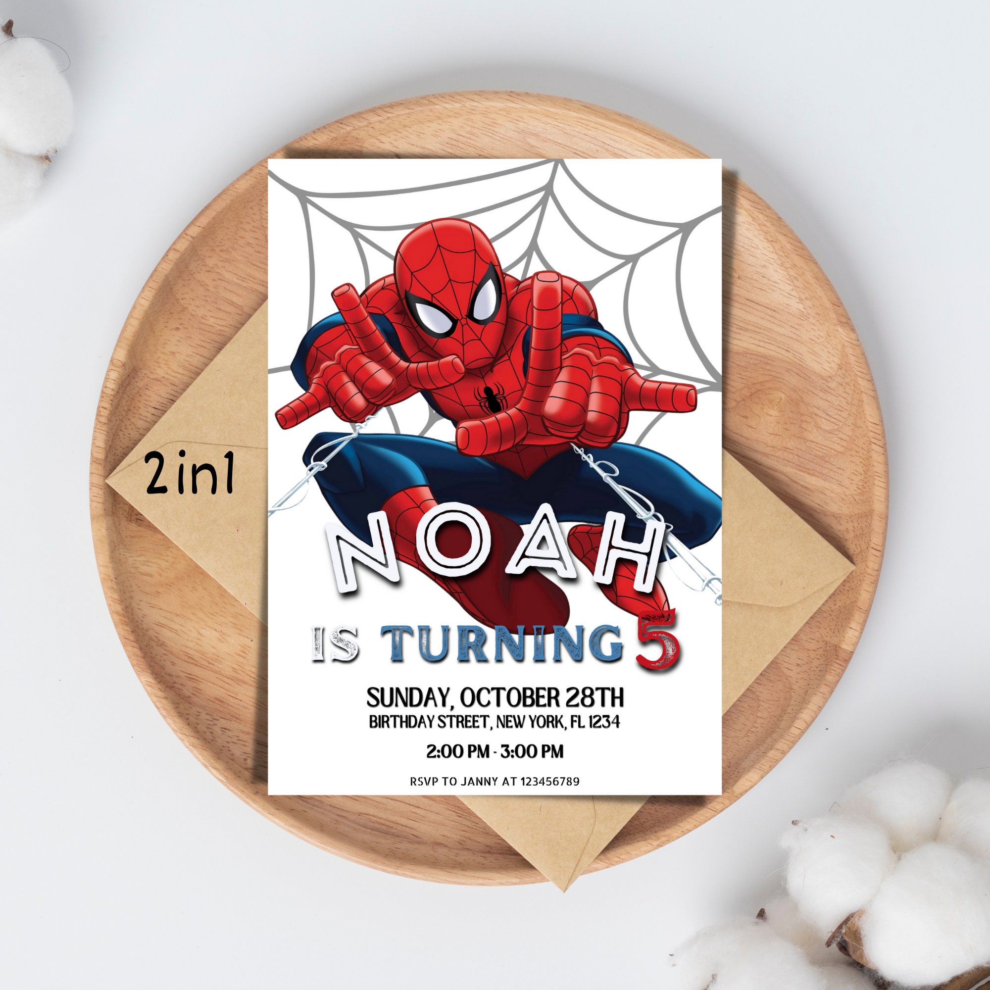 Spiderman Invitation Template Editable Birthday Party Invitation ...
