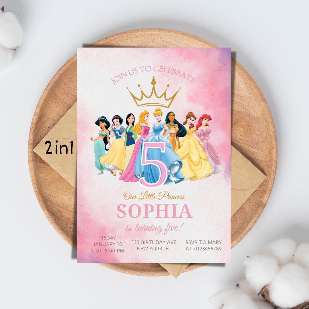 Princess Birthday Invitation Princesses Birthday Party Invitation ...