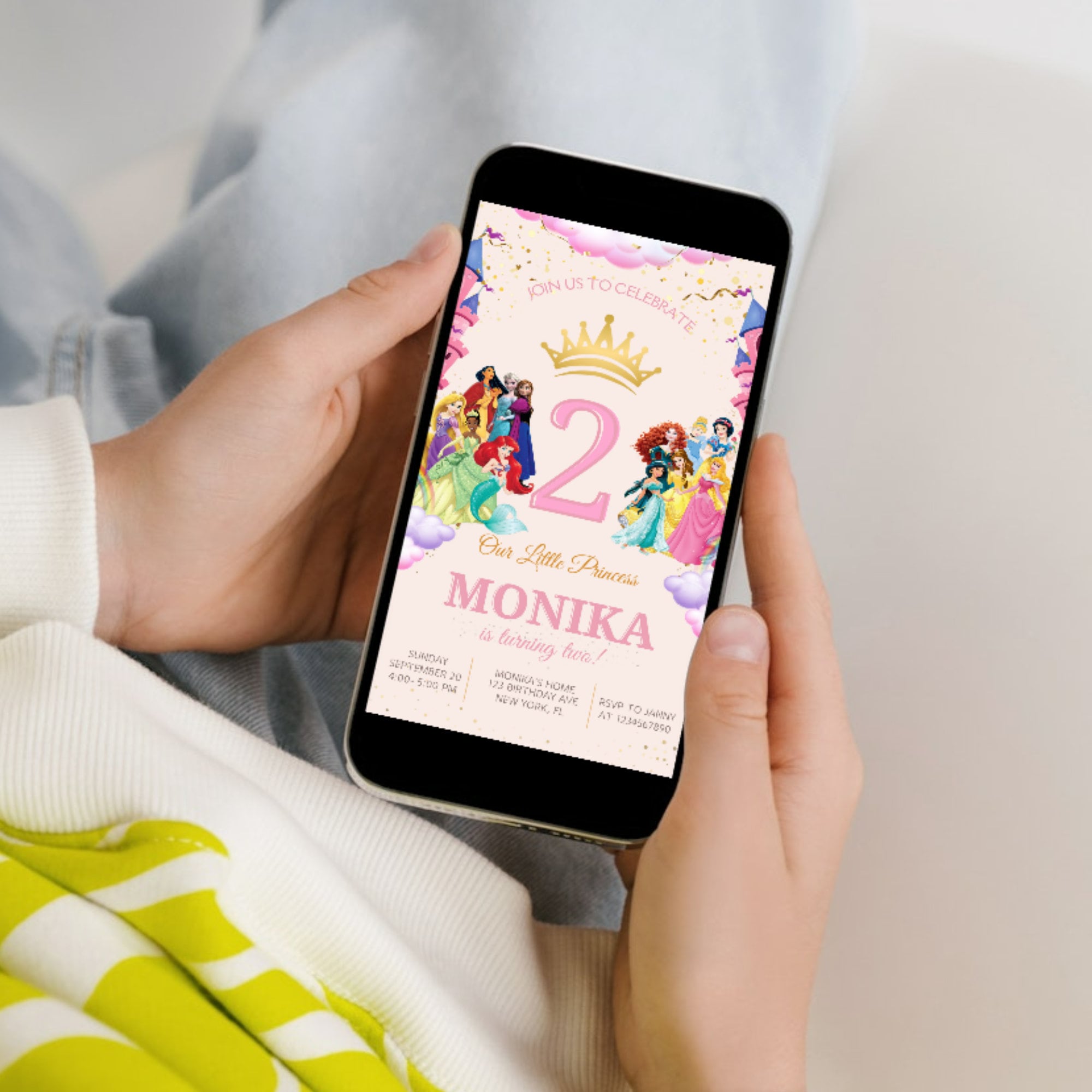 Princess Birthday Invitation Princesses Birthday Party - Etsy