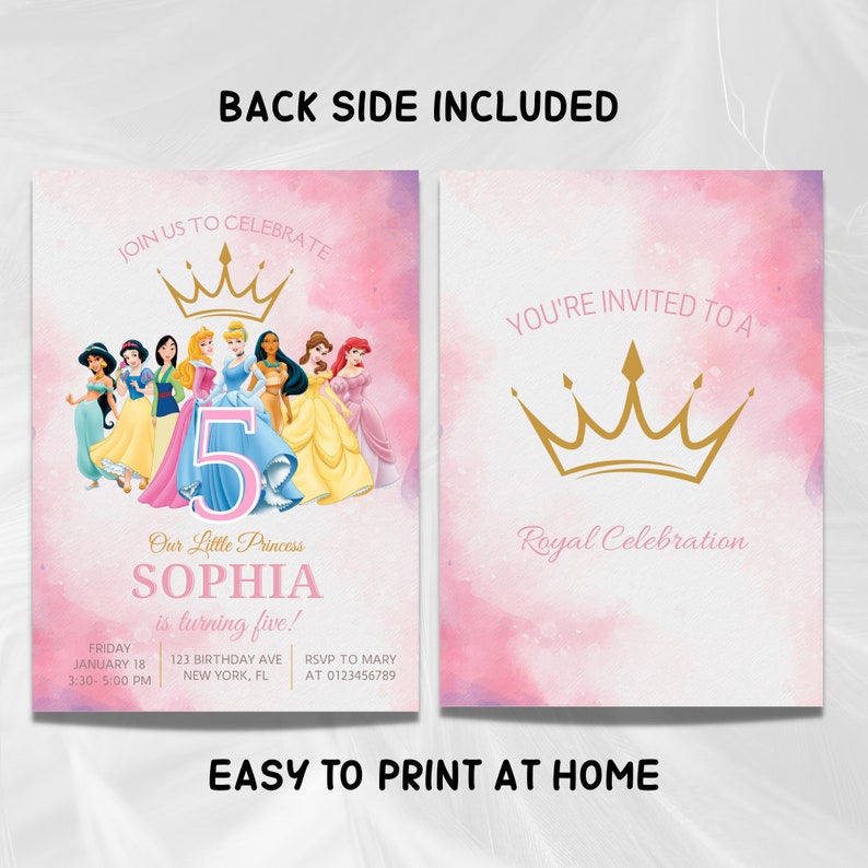 Princess Birthday Invitation Princesses Birthday Party Invitation ...