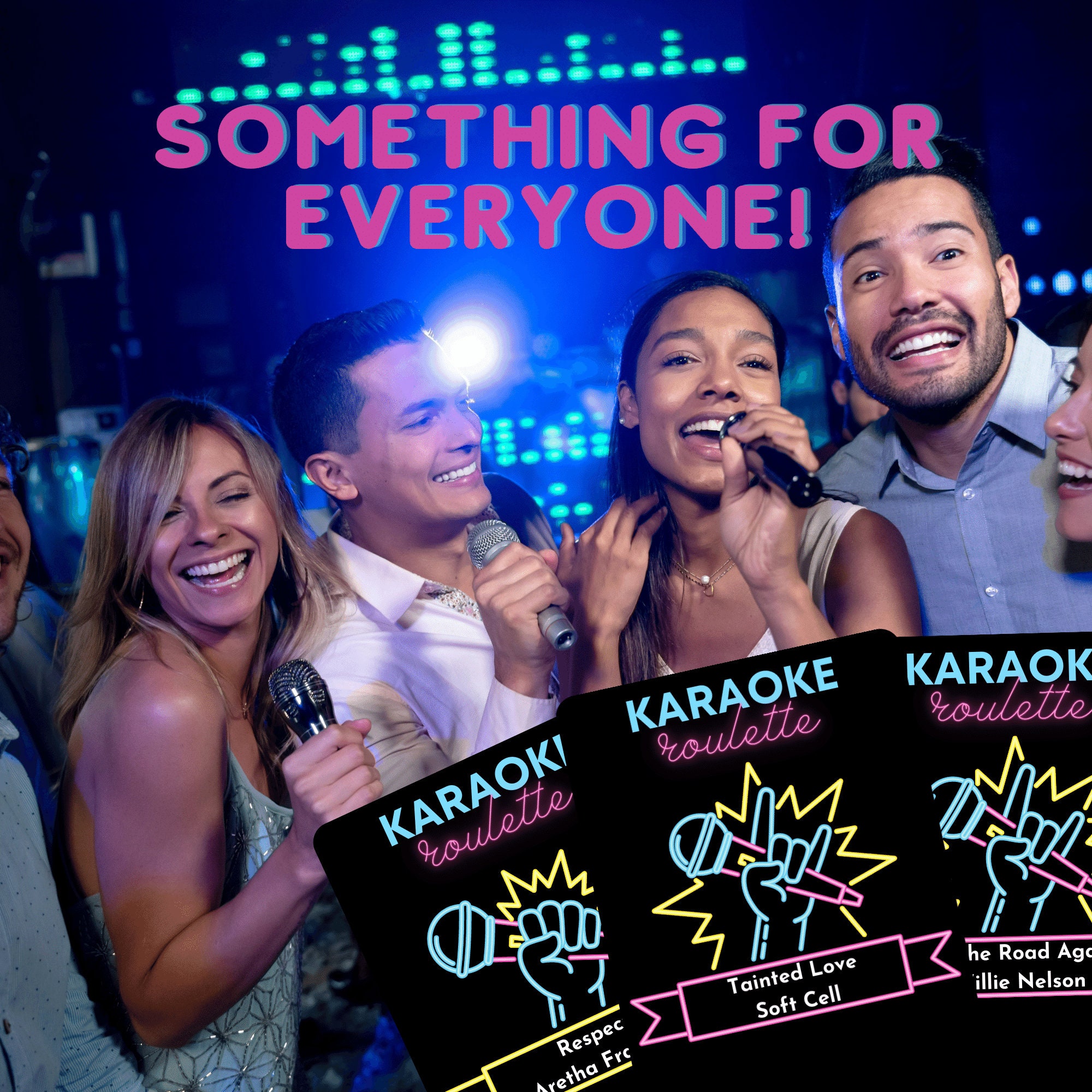 Karaoke Roulette Printable Card Deck Party Game - Instant Download ...