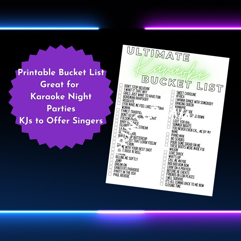Karaoke Night Ultimate Bucket List Bundle! Are You a Karaoke King ...