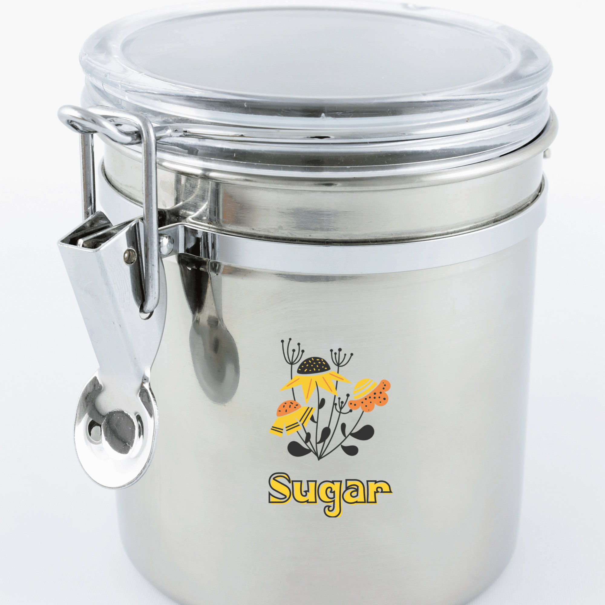 Mid-century Modern Printable Kitchen Labels Canister Labels Transparent ...