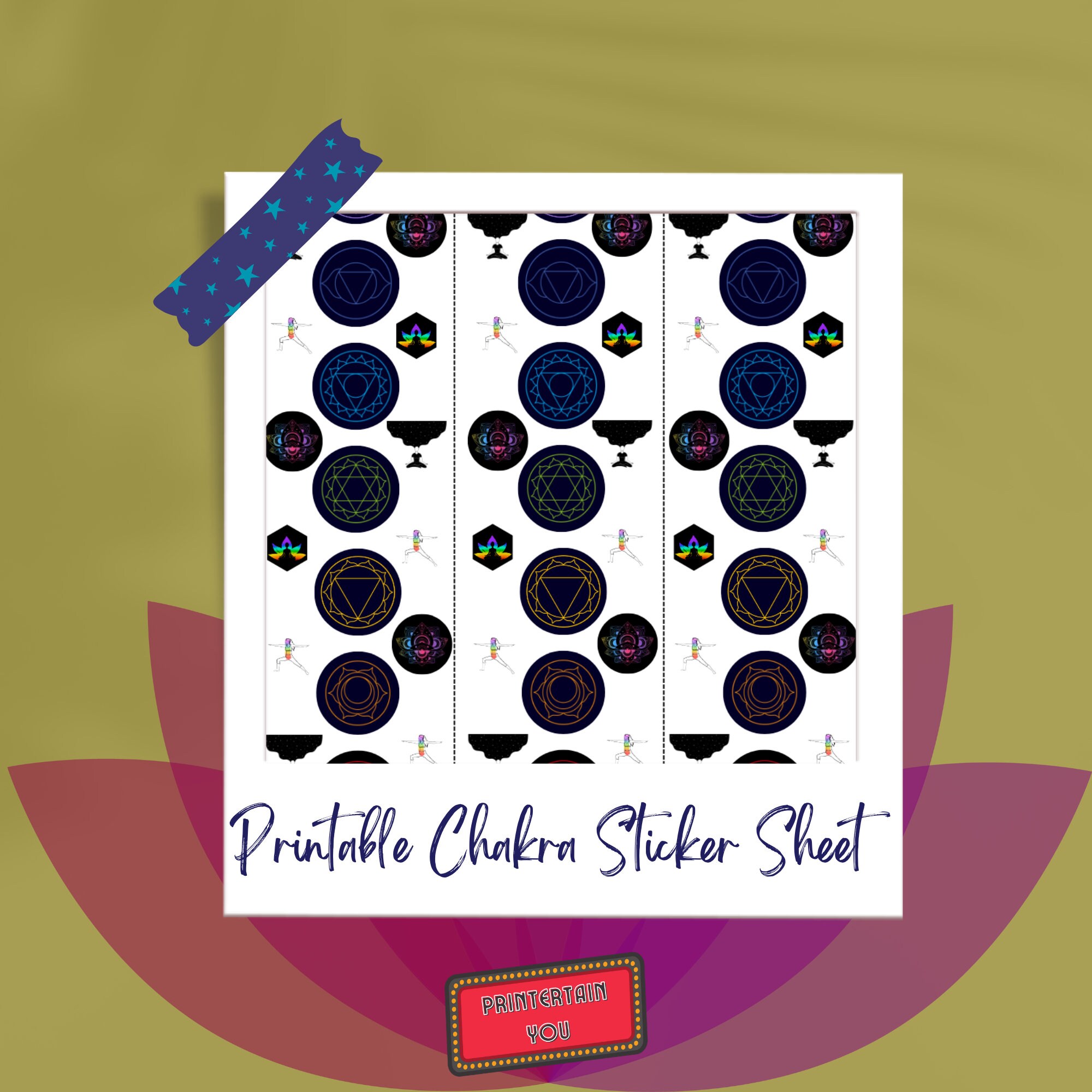 Printable Chakra Sticker Sheets Yoga Gift Wellness - Etsy