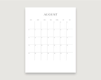 Calendar With Minimalist Design, Printable Calendar, 2024 Calendar ...