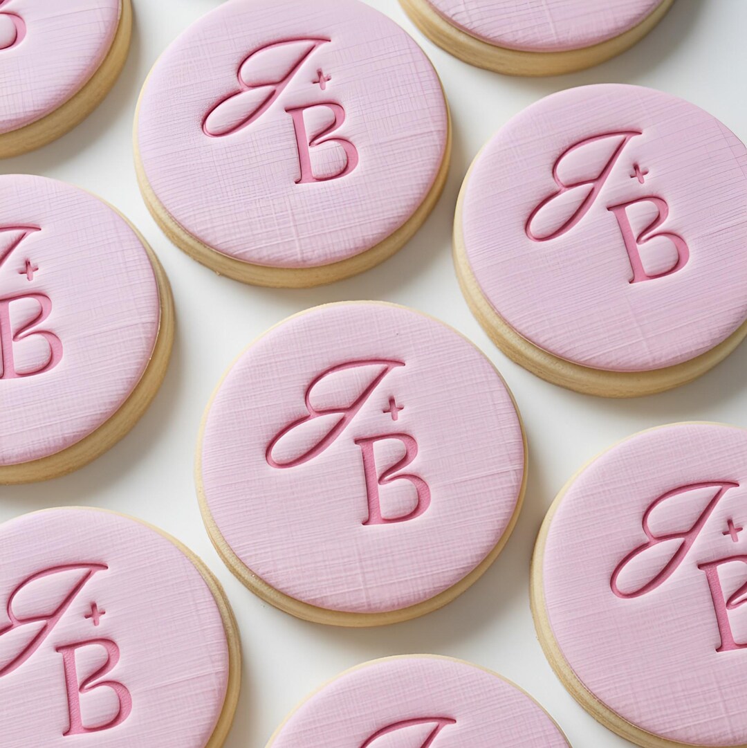 Custom Initials Cookie Stamp: Wedding and Engagement Fondant Cutter ...