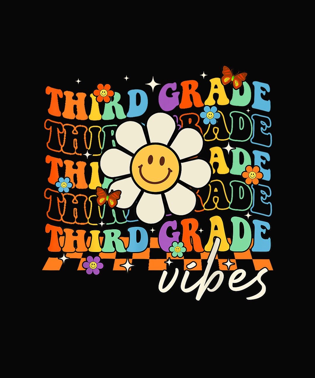 Third Grade Vibes Groovy Back to School Team 3rd Grade Kids - Etsy