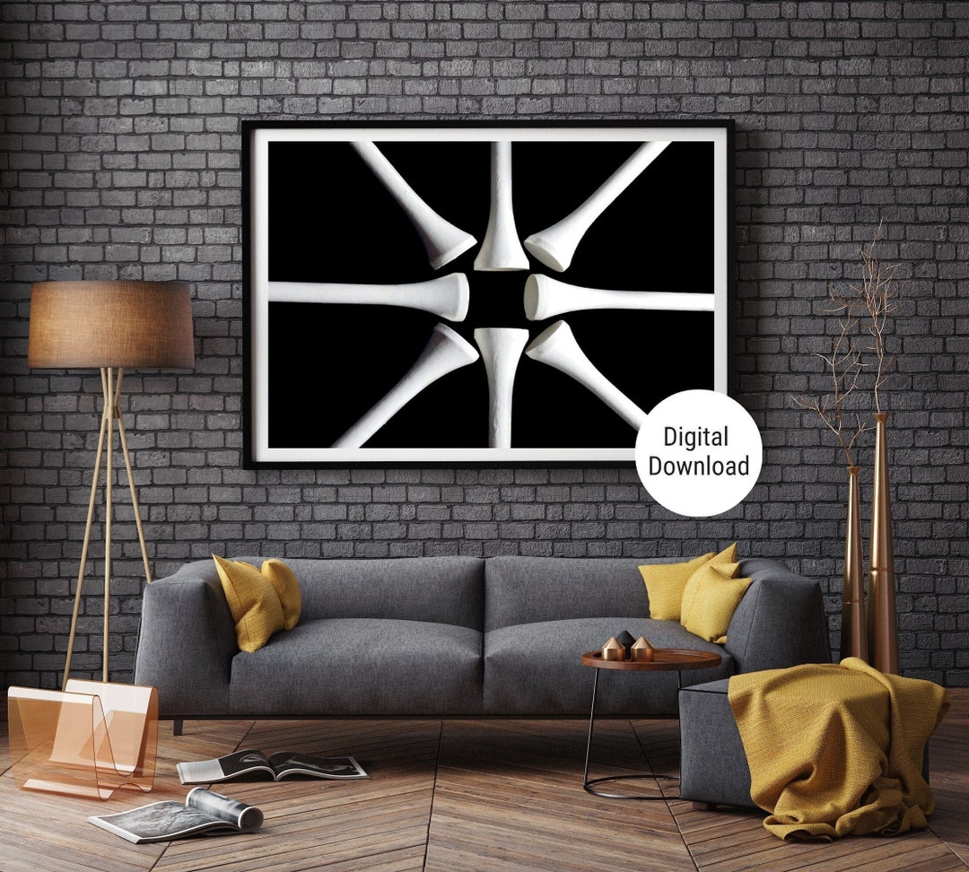 Abstract Golf Printable | High-quality JPG Downloads | 25 Sizes, Black ...