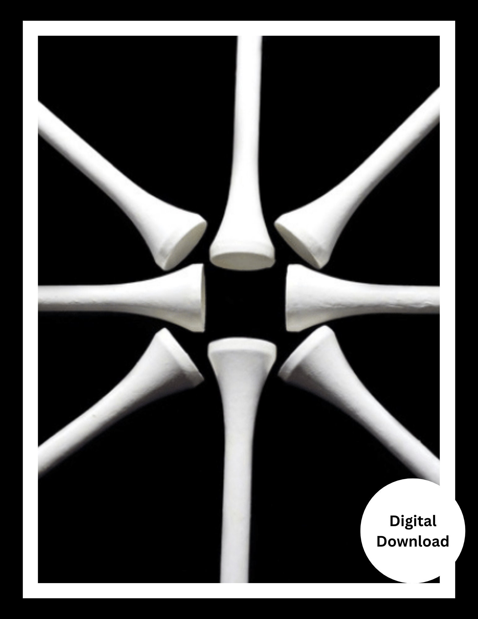Abstract Golf Printable | High-quality JPG Downloads | 25 Sizes, Black ...
