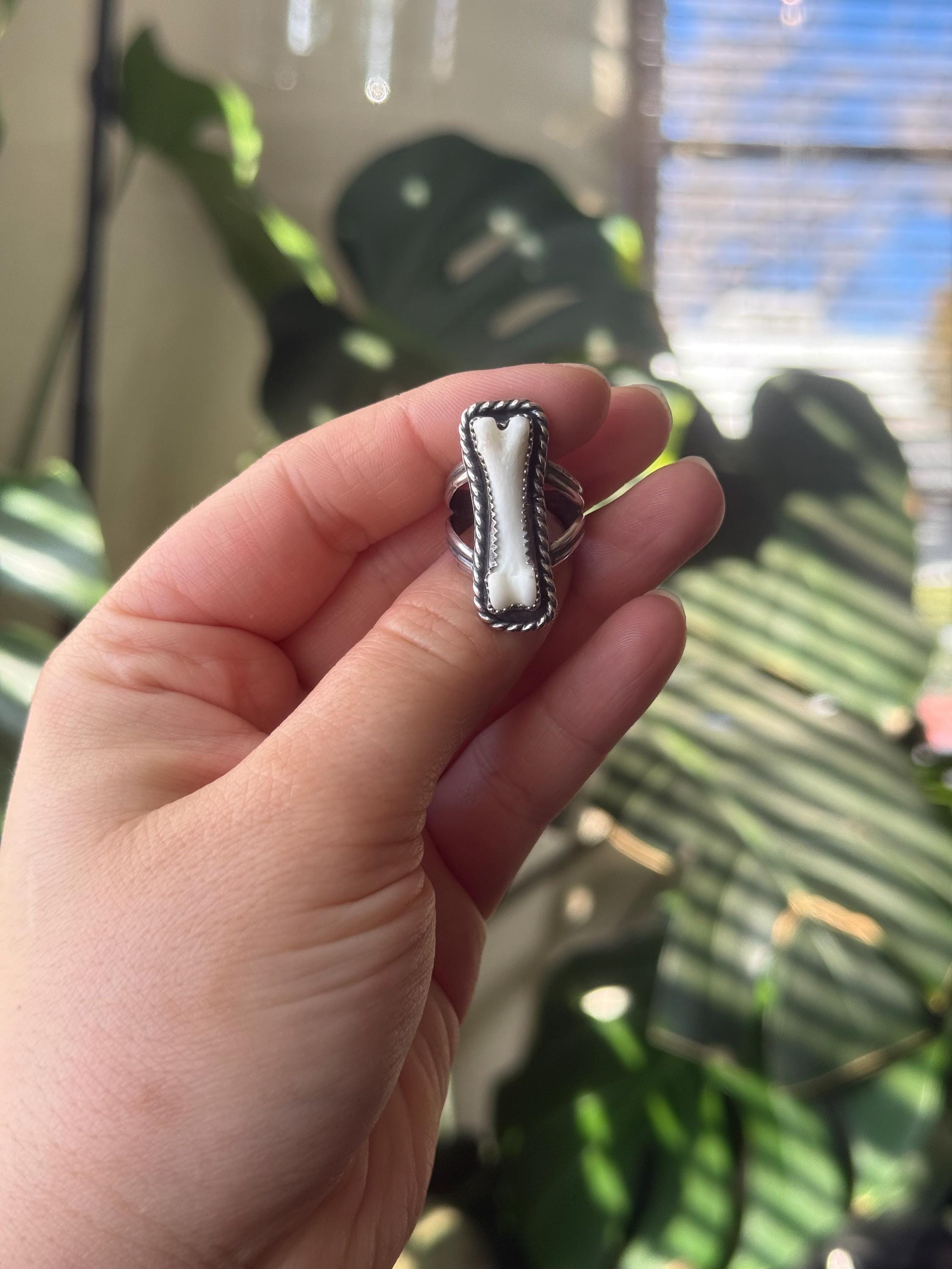 Coyote Bone Handmade Sterling Silver Ring - Etsy