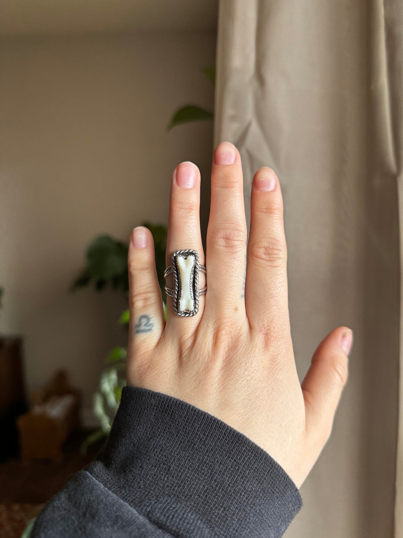 Coyote Bone Handmade Sterling Silver Ring - Etsy