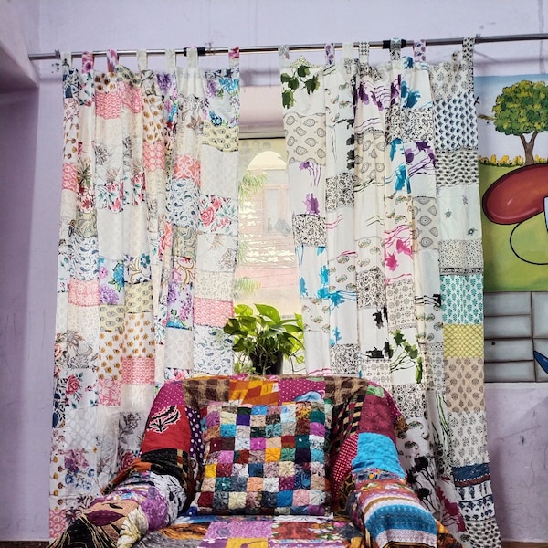Patchwork Curtains - Etsy