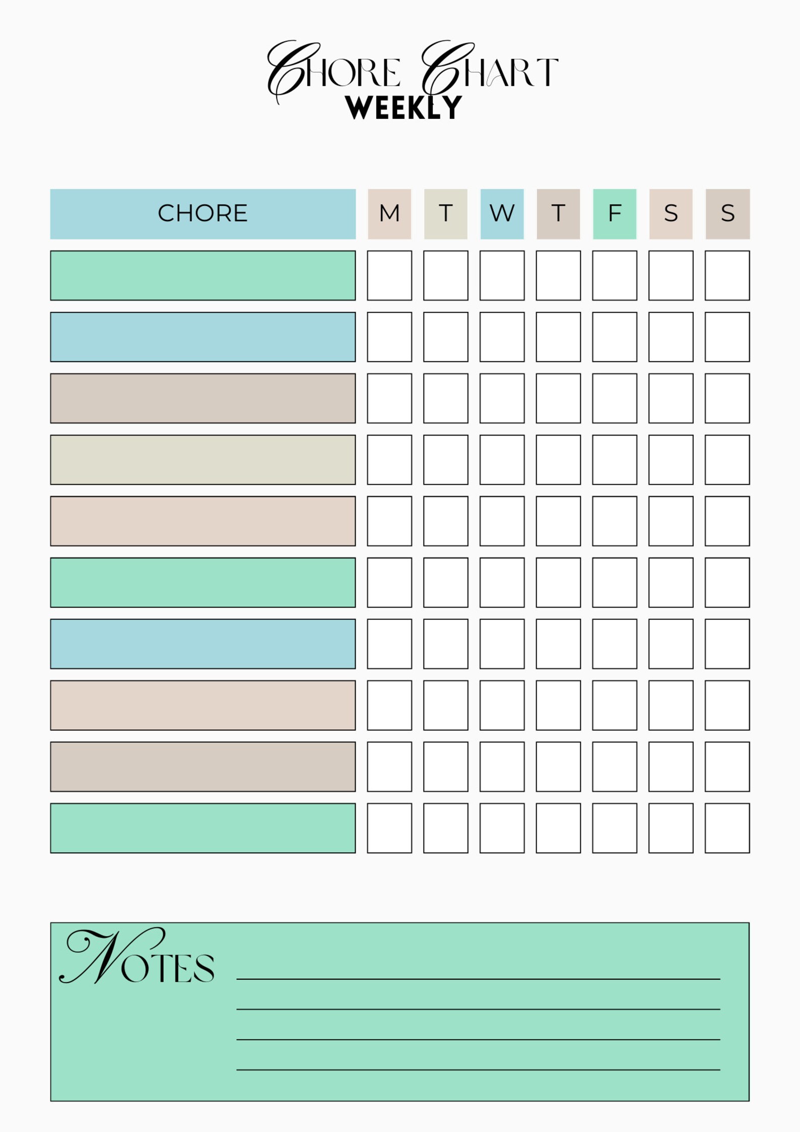 Chore Chart PRINTABLE Gamer Weekly CHORE Chart, PDF, Printable, Instant ...