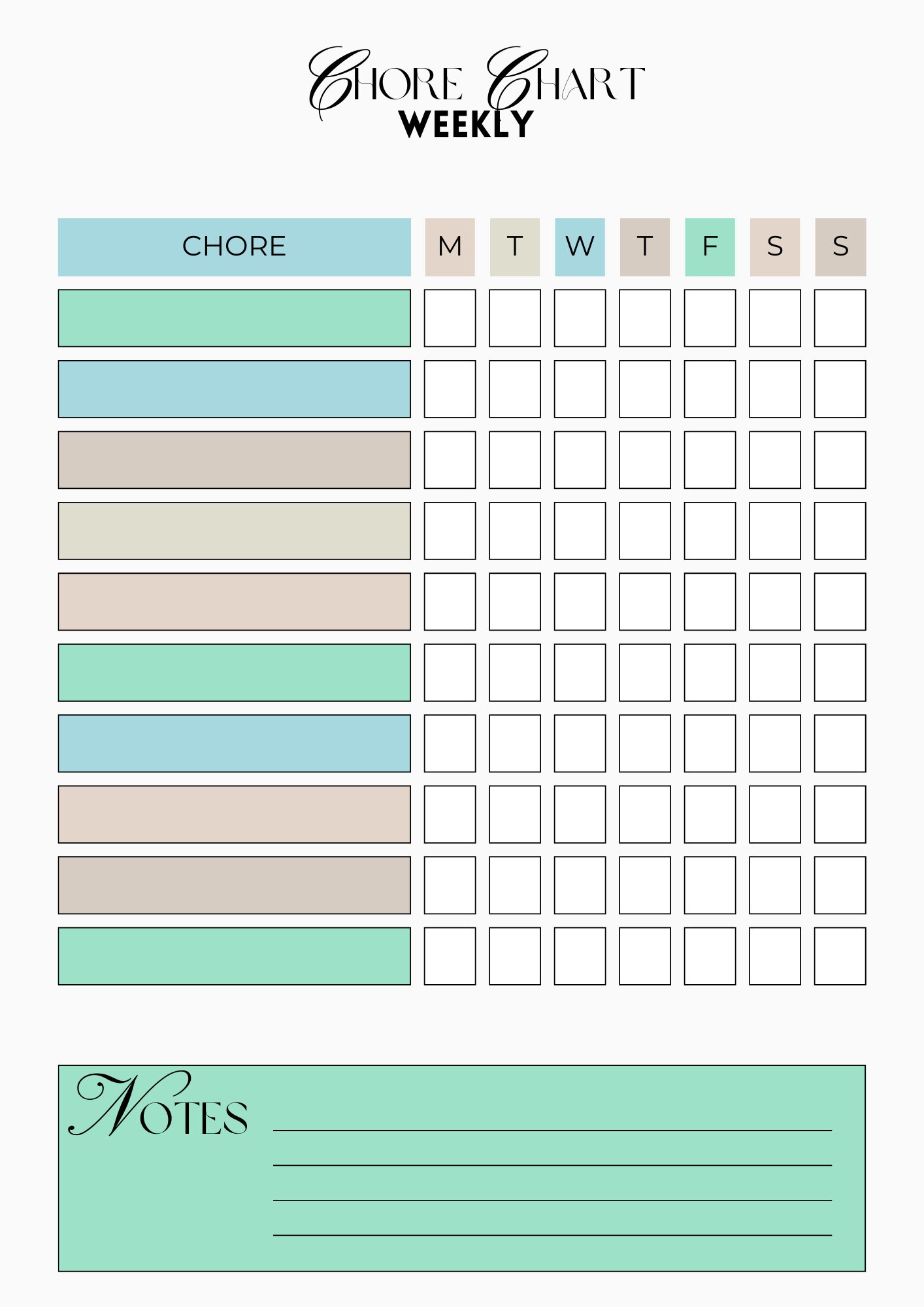 Chore Chart PRINTABLE Gamer Weekly CHORE Chart, PDF, Printable, Instant ...