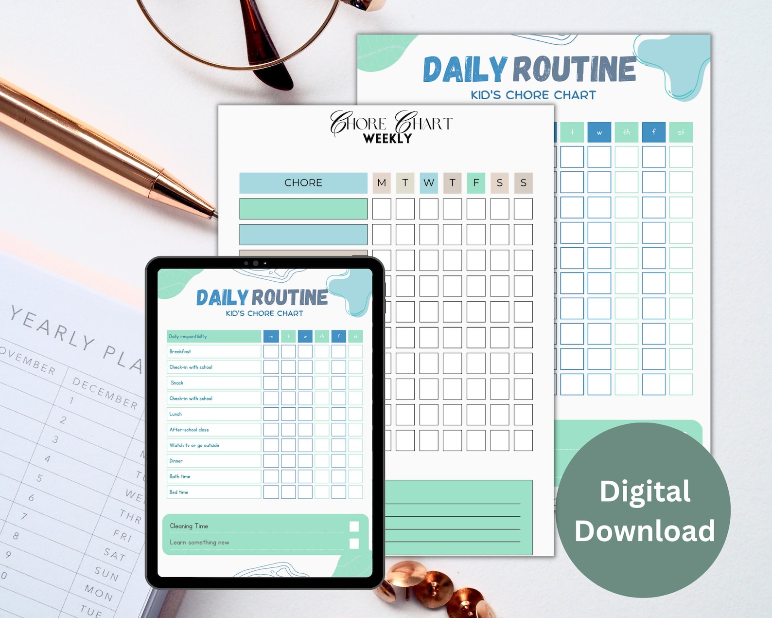 Chore Chart PRINTABLE Gamer Weekly CHORE Chart, PDF, Printable, Instant ...