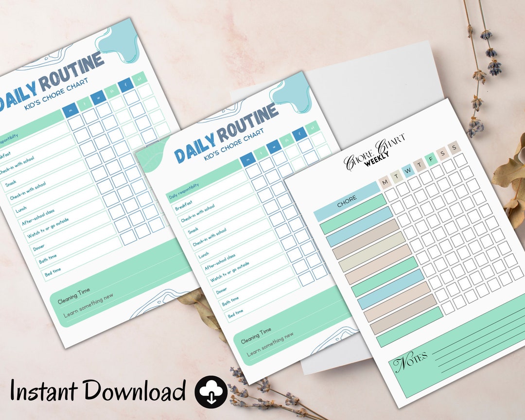 Chore Chart PRINTABLE Gamer Weekly CHORE Chart, PDF, Printable, Instant ...