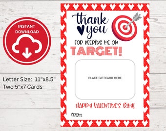 PRINTABLE Teacher Appreciation Target Gift Card Holder Thank - Etsy