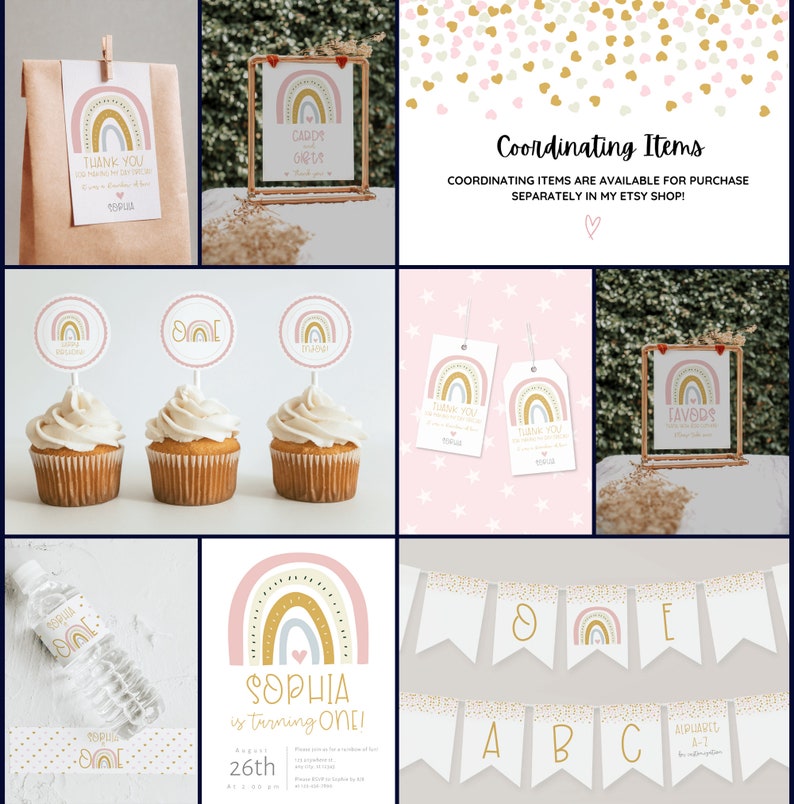 Boho Rainbow Place Cards, Food Cards, Food Label, Tent Cards, Buffet ...