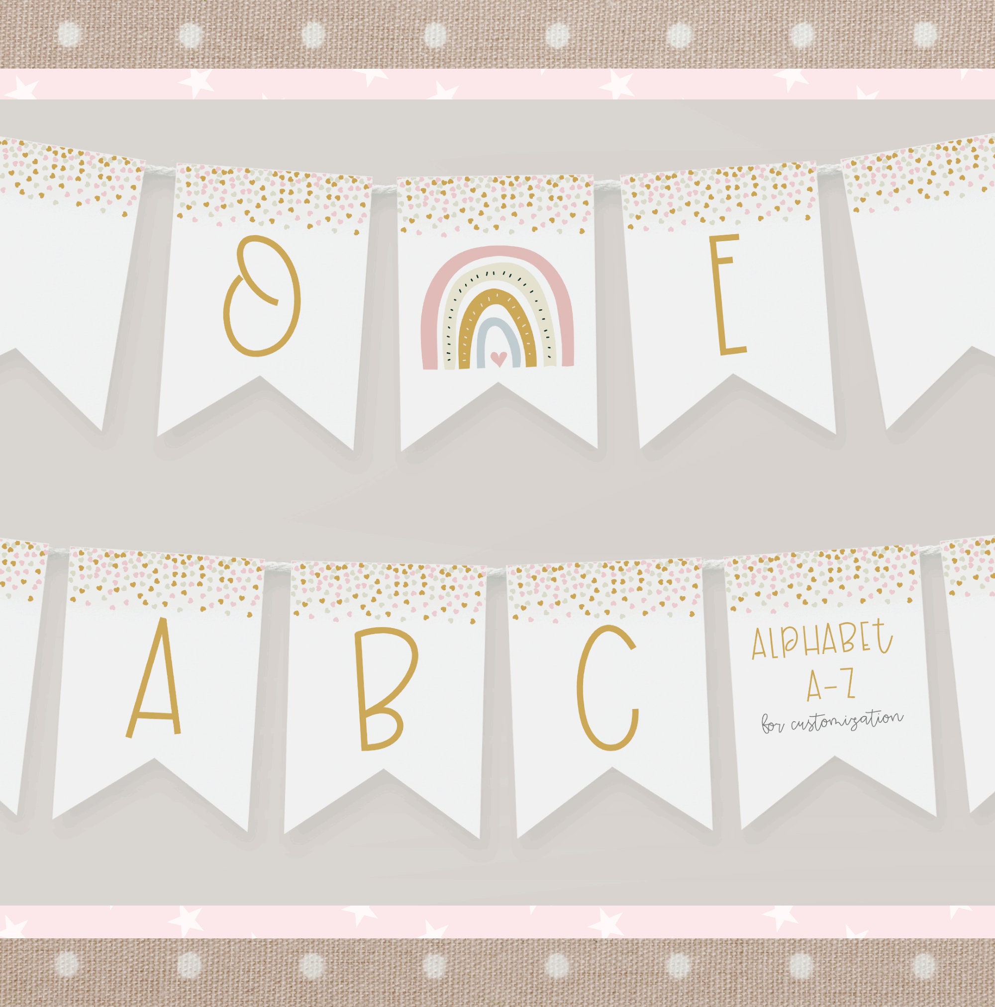 Boho Rainbow Birthday Banner, Shower Banner, Rainbow Decor, Pink, Gold ...