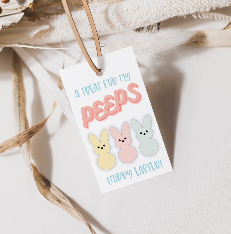 Printable Easter PEEPS Gift Tag, Treat Tags, Favor Tag, Easter Basket ...