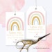 Boho Rainbow Thank You Party Tags Editable Digital Template Instant ...