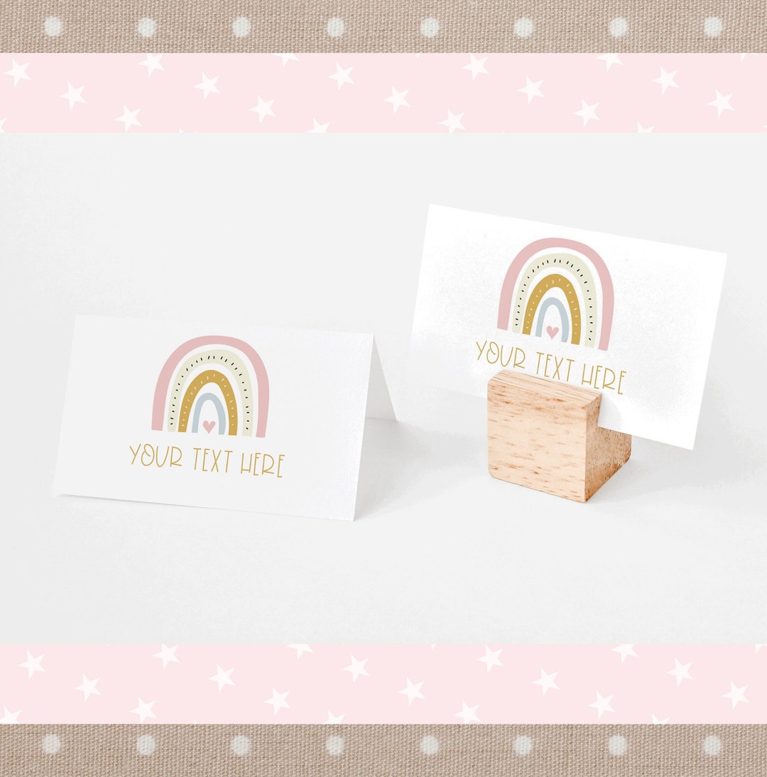 Boho Rainbow Place Cards, Food Cards, Food Label, Tent Cards, Buffet ...