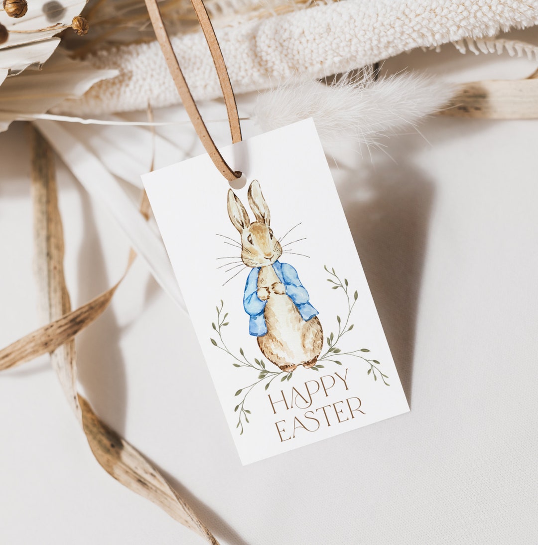 Classic Peter Rabbit Easter Gift Tag, Printable Easter Basket Tag ...