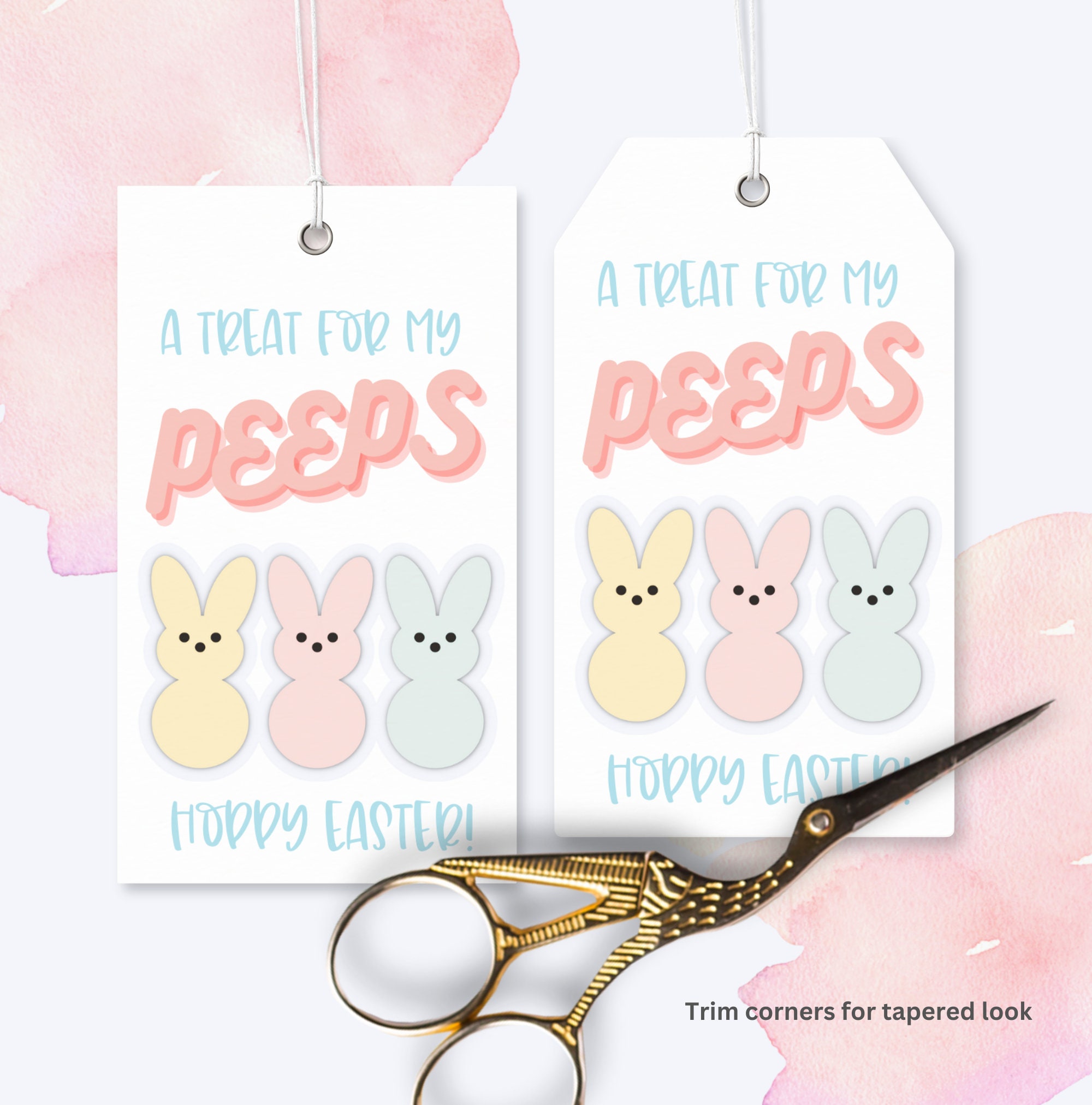 Printable Easter PEEPS Gift Tag, Treat Tags, Favor Tag, Easter Basket ...