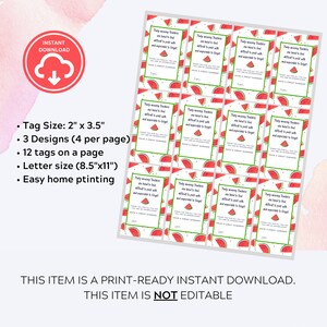 Watermelon Teacher Gift Tag, End of School Year Gift Tag, Teacher ...