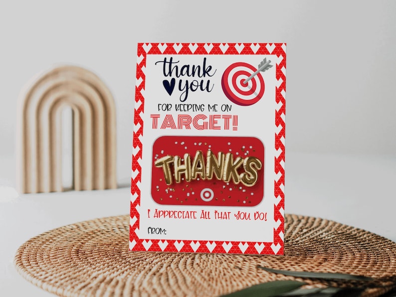 PRINTABLE Teacher Appreciation Target Gift Card Holder - Thank You - I ...