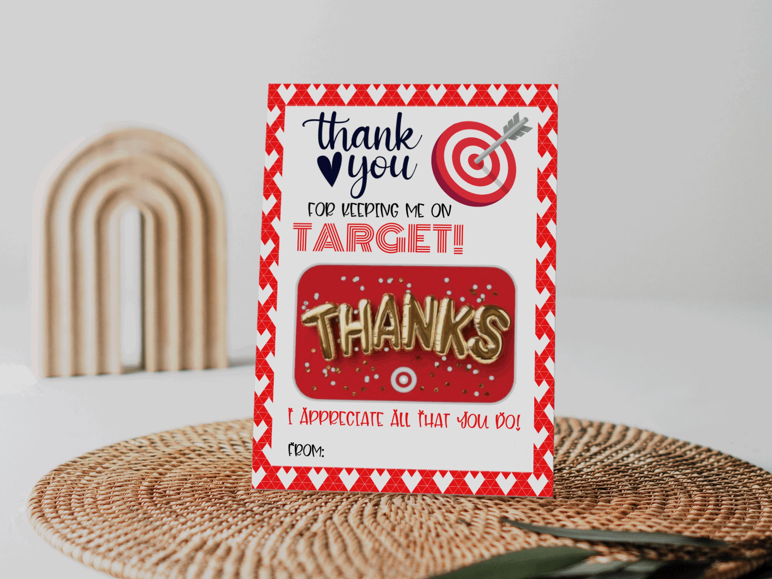 PRINTABLE Teacher Appreciation Target Gift Card Holder - Thank You - I ...