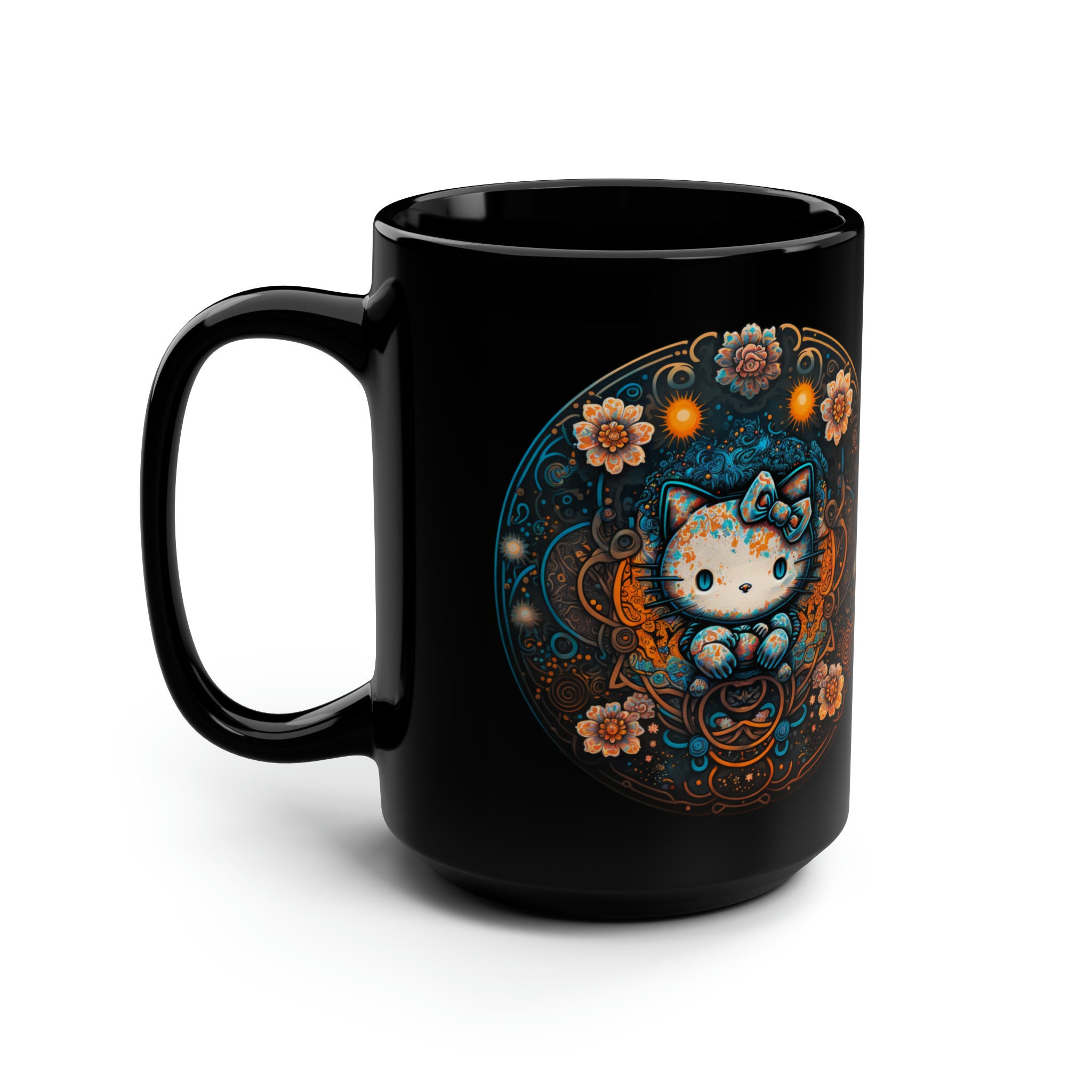 Hello Kitty Mandala Black Mug sold by Benjamin Wilson | SKU 49829078 ...