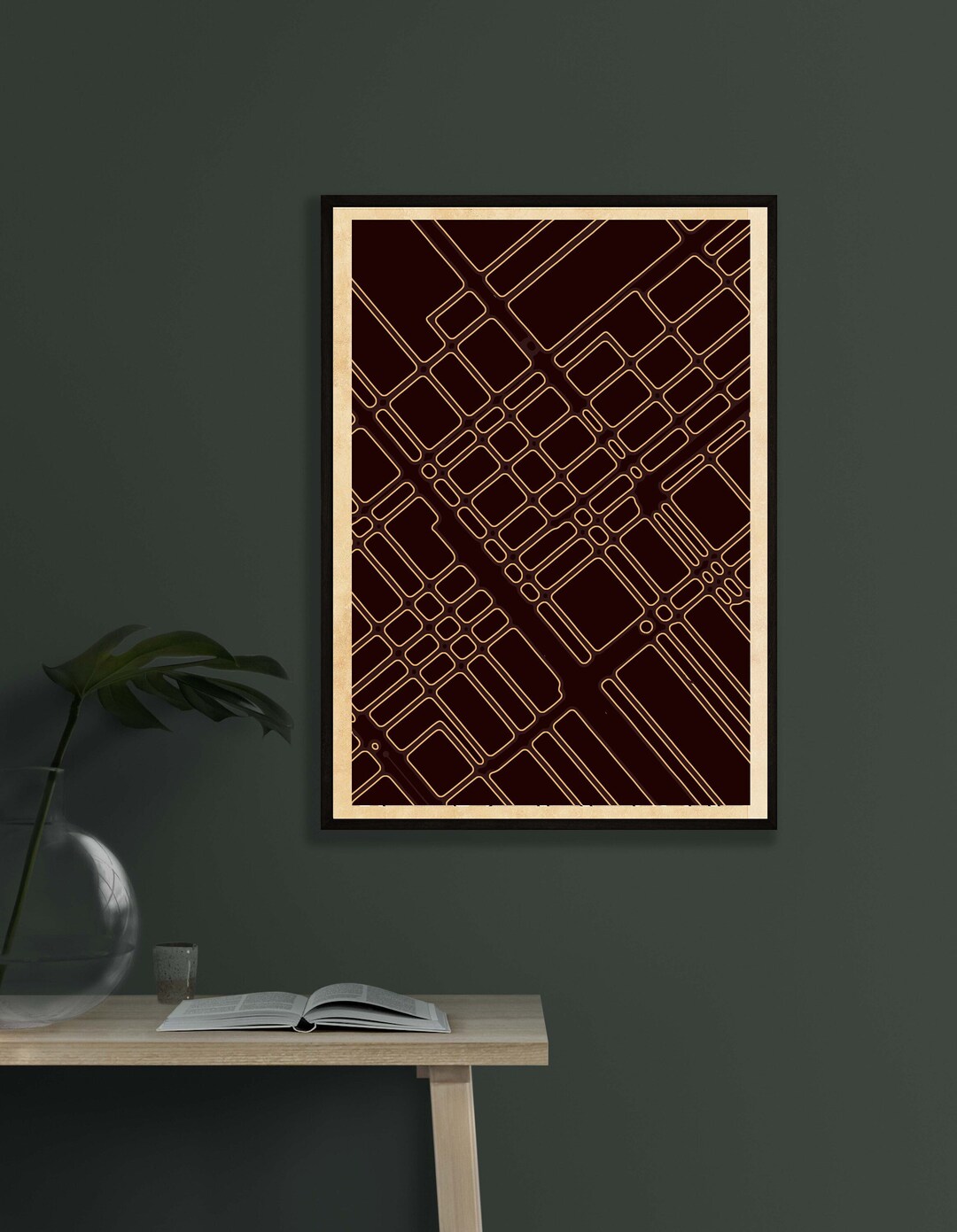 Geometric Grid Wall Art - Etsy