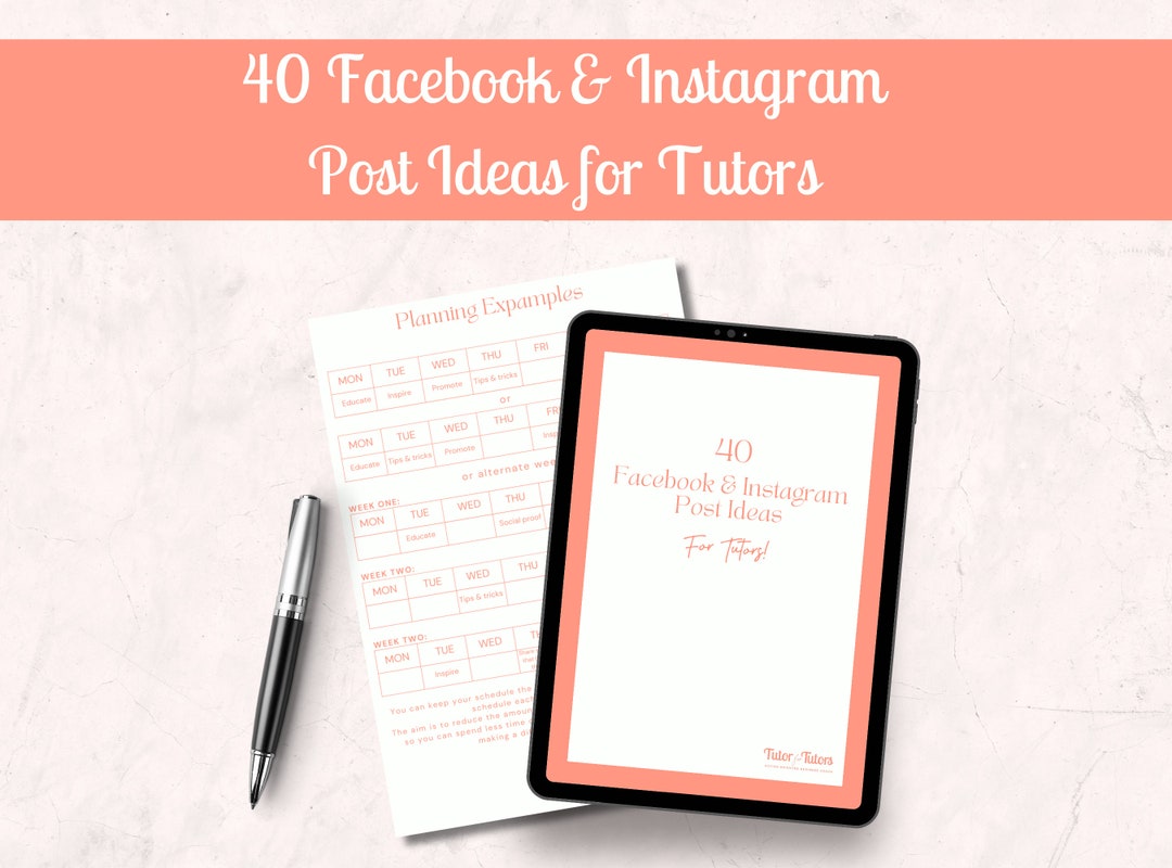 40 Facebook and Instagram Post Ideas for TUTORS | Printable Digital ...
