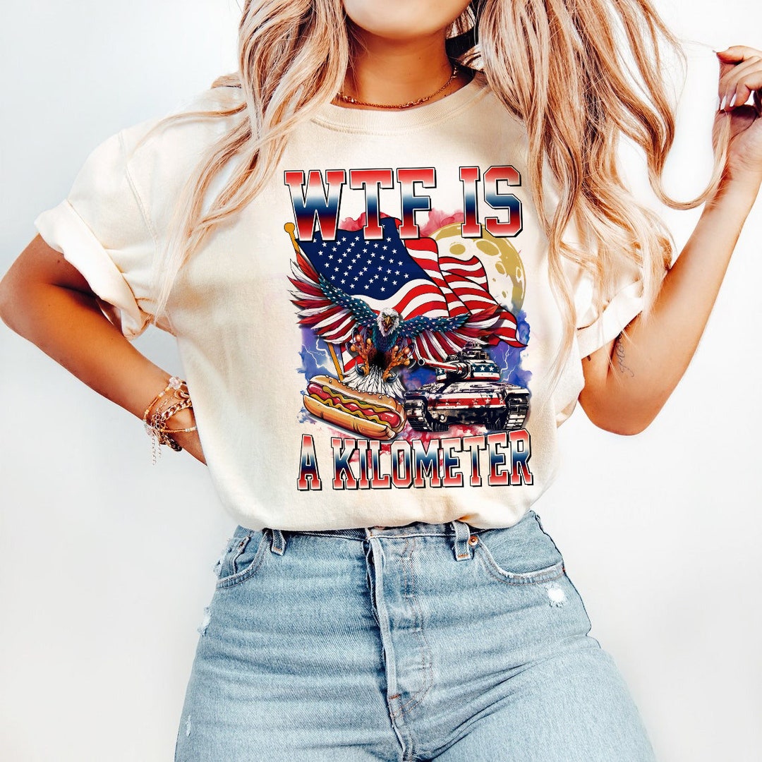 Retro WTF is A Kilometer Raccoon Funny T-shirt, Funny Cringey USA Meme ...