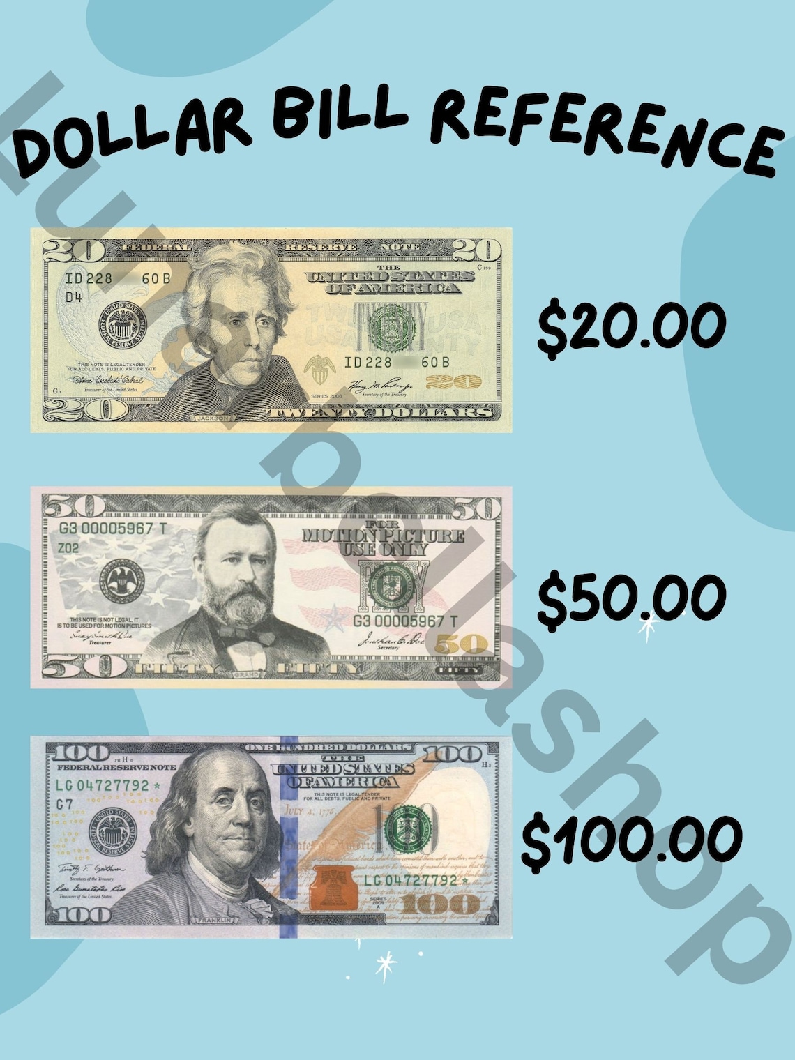 Teacher's MONEY Reference Sheets - Etsy