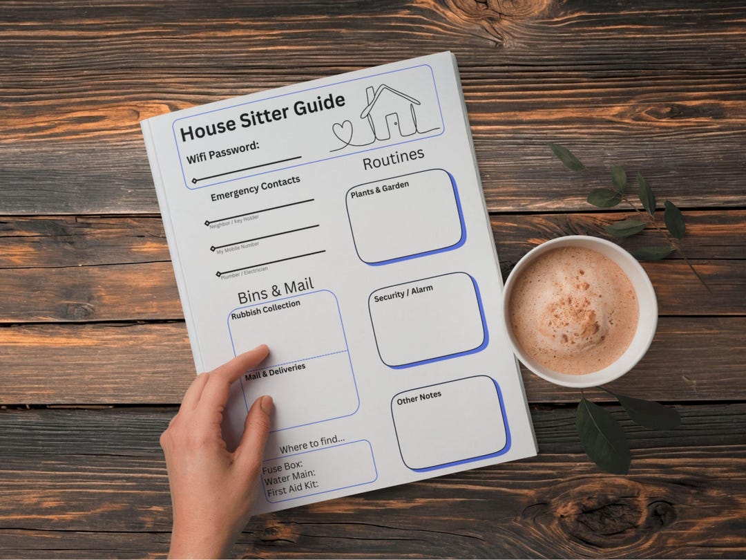 House Sitter Guide Printable | Home Care Checklist | Plant Watering ...