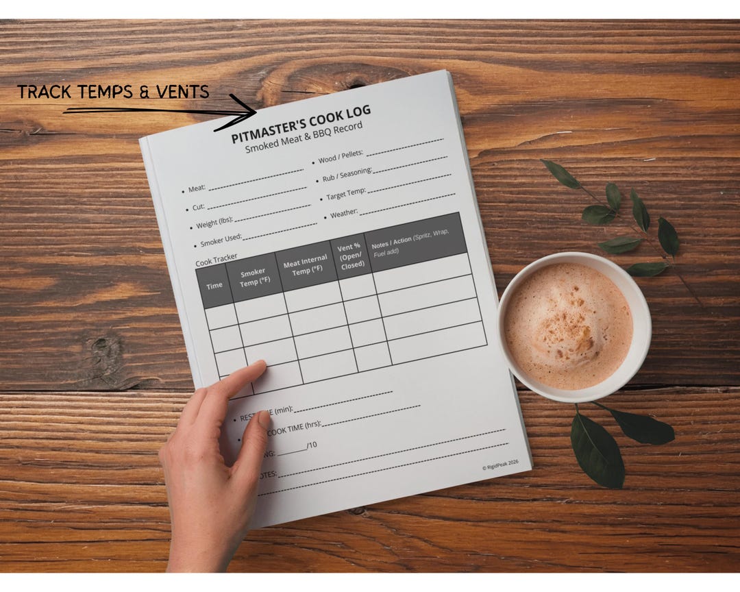BBQ Smoker Log Book Printable | Pitmaster Meat Smoking Journal ...