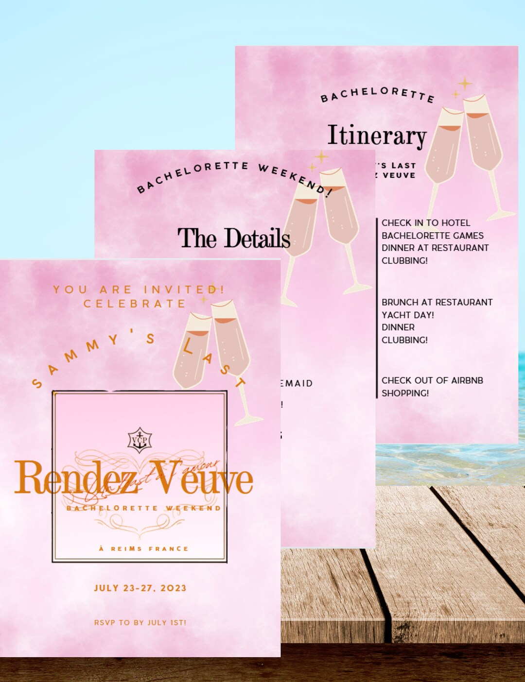 Editable Bachelorette Invitation Canva Template Digital 5x7 - Etsy
