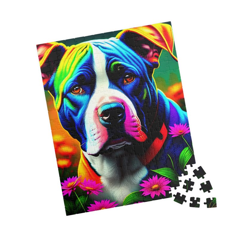 Beautiful and Colorful Pitbull Puzzle, Puzzle, Pit, Jigsaw Puzzle, 110 ...