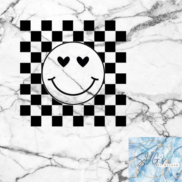 Checkered Smiley Face Wall Art - Etsy