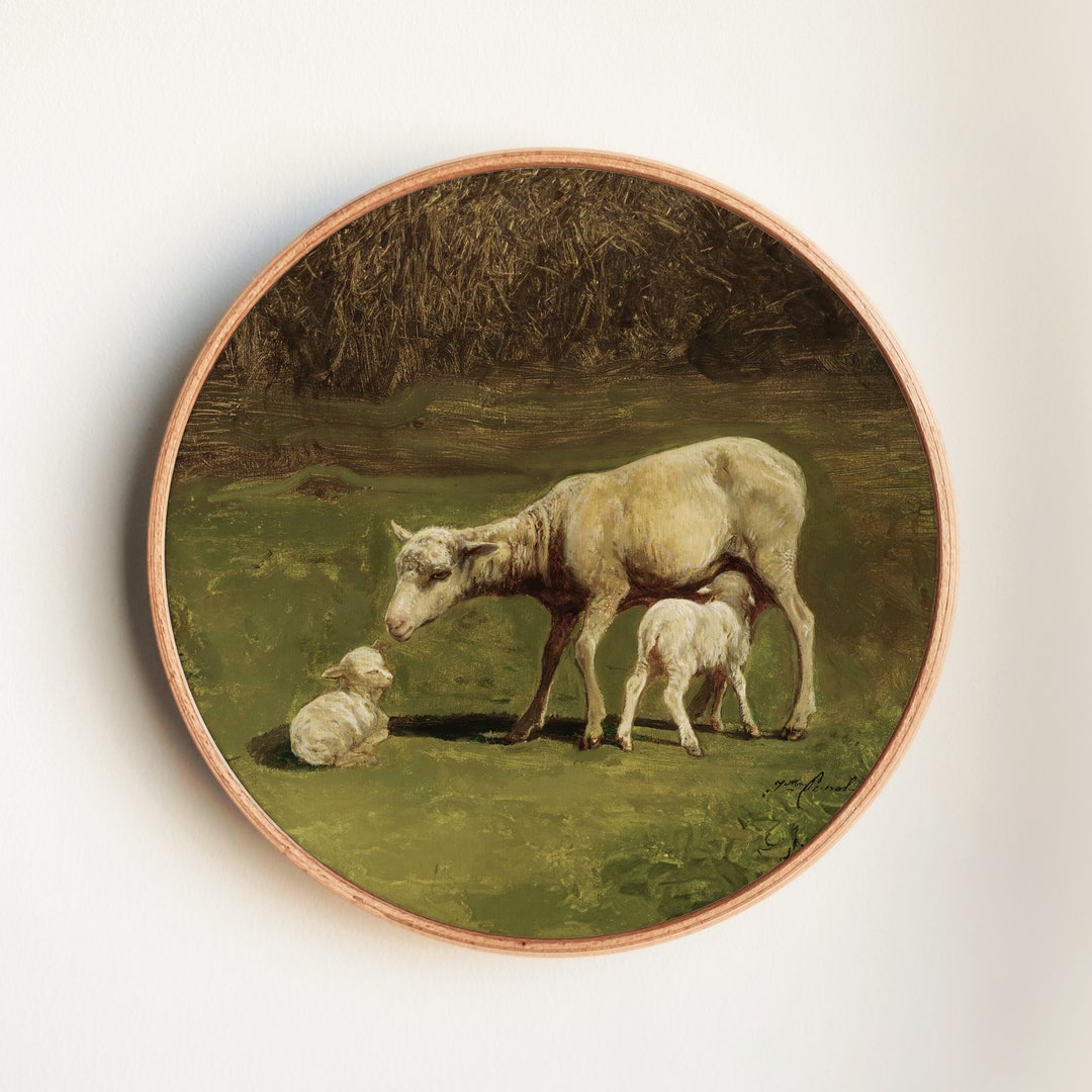 Sheep Art Print - Canvas Sheep Oil Painting Print - Ewe Oil Painting ...