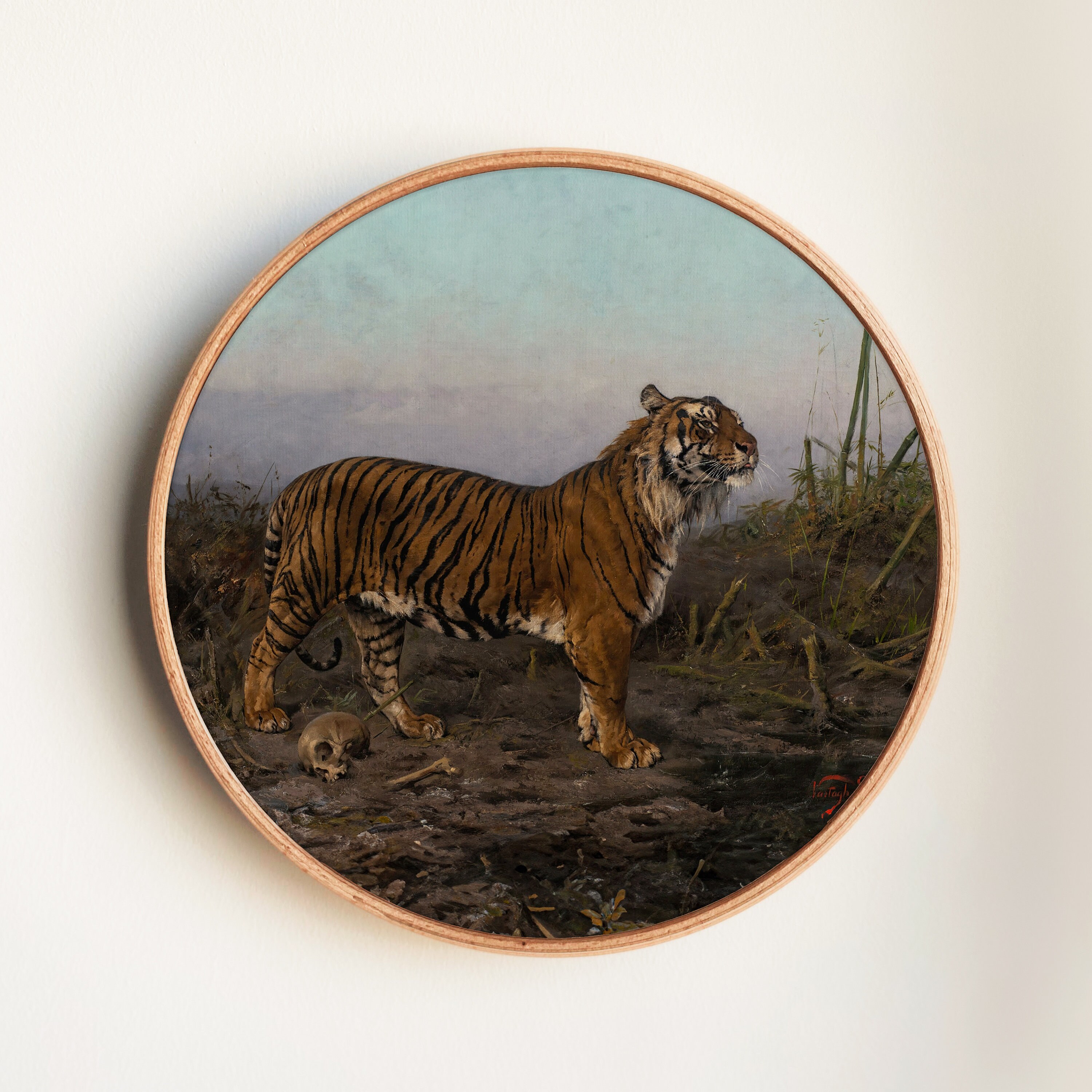 Vintage Tiger Art Print - Majestic Wild Tiger Illustration - Antique ...